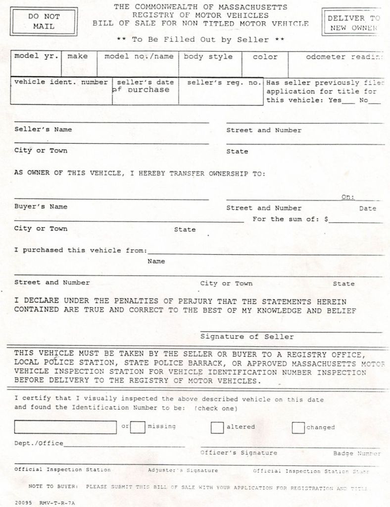 Title Information Massachusetts for Vehicles without Titles ...